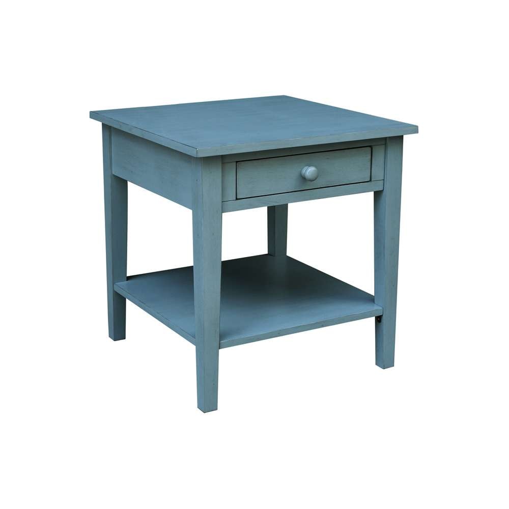 International Concepts - Spencer End Table in Ocean Blue - Antique Rub – AFA Stores