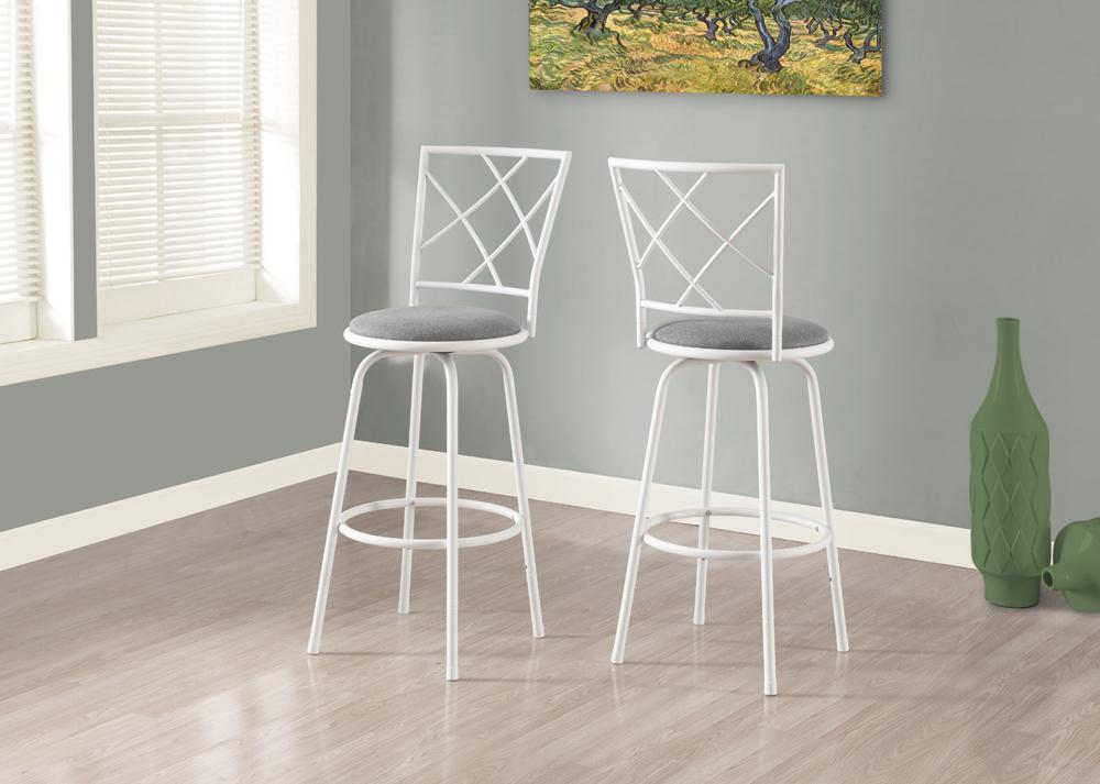 Monarch Specialties - Bar Stool, (Set of 2) Swivel, Bar Height, Metal ...