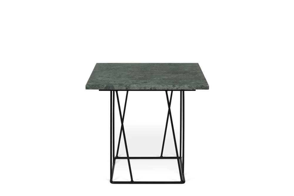 TEMAHOME - Helix 20x20 Marble-Top Side Table in Green Marble / Black L ...