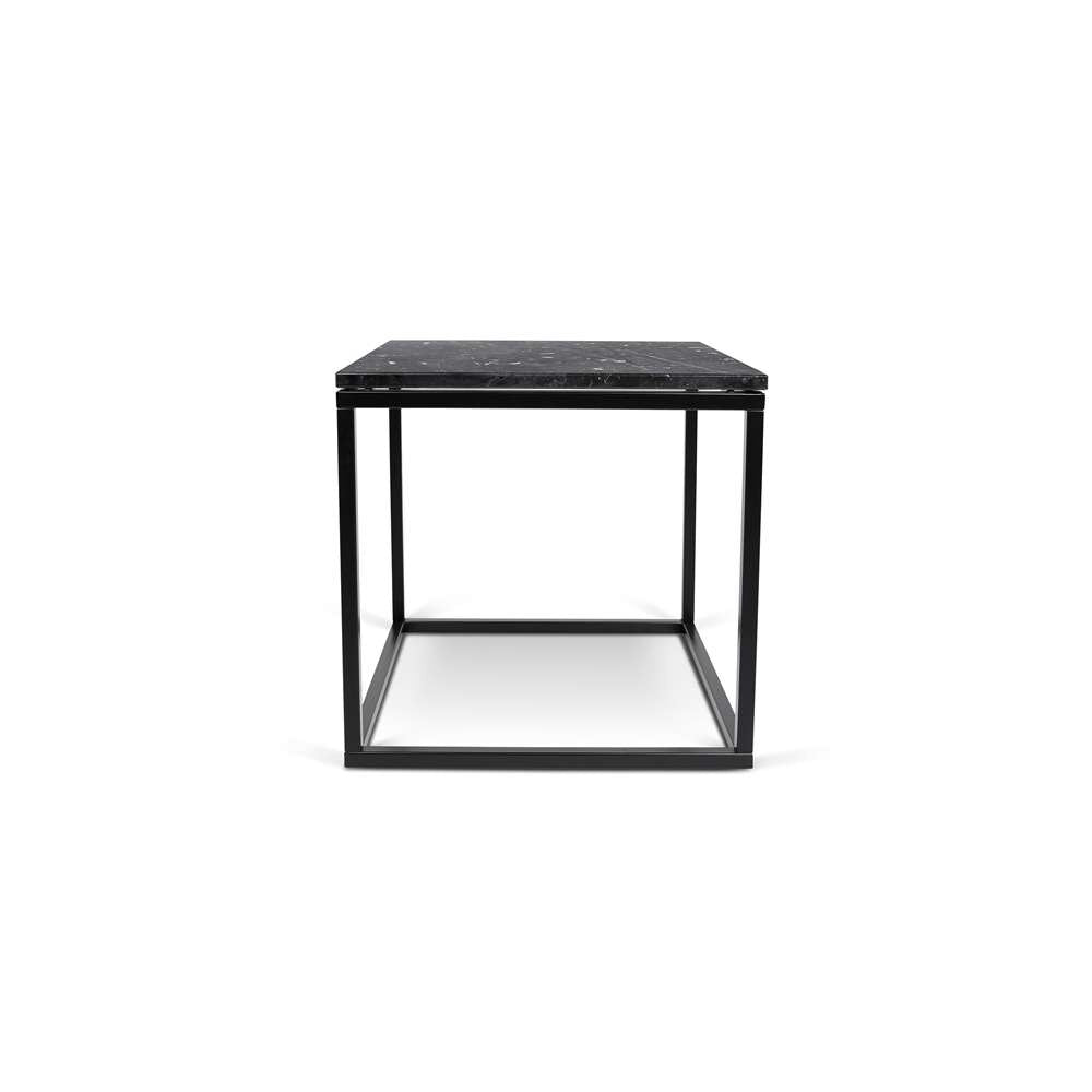 TEMAHOME - Prairie 20X20 Marble End Table in Black Marble Top / Black ...