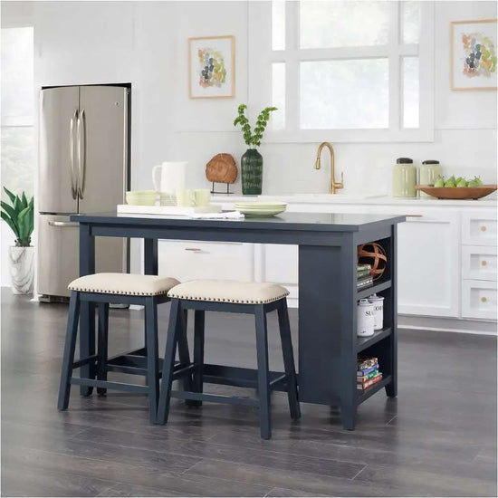 Liberty Furniture - Brook Creek 3 Piece Counter Set Navy - 942NY-CD-3C ...