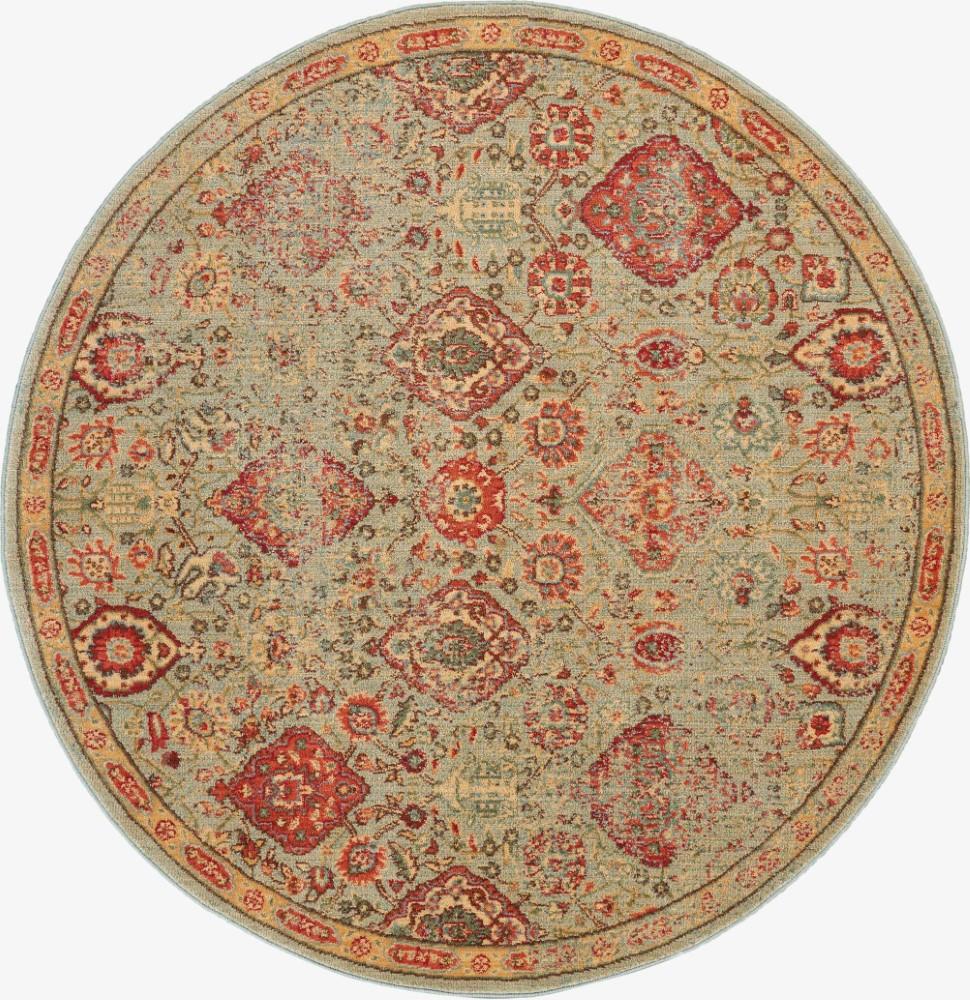 Nourison - Somerset ST90 Light Green 56in x Round Oriental Area Rug ...