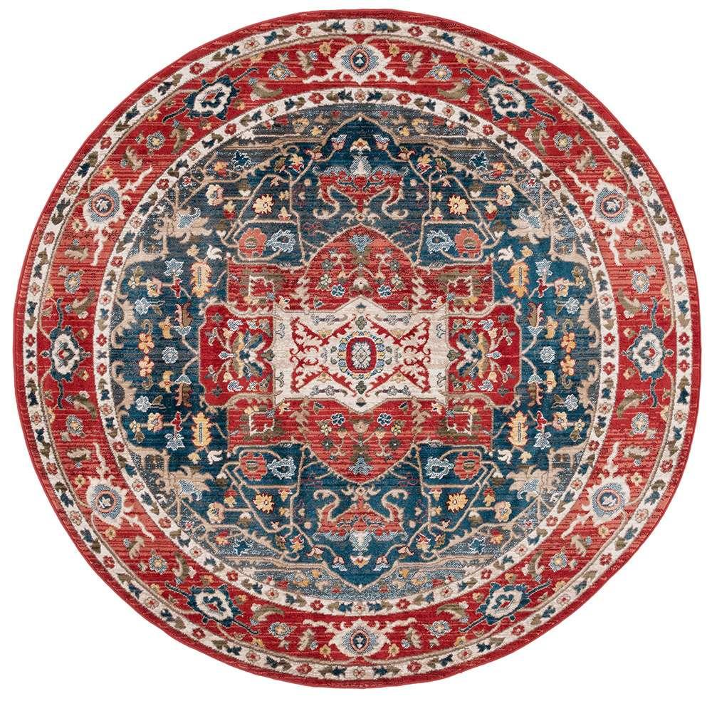 Lauren Ralph Lauren - Camille Rug - 6-7in X 6-7in Round - Red / Navy ...
