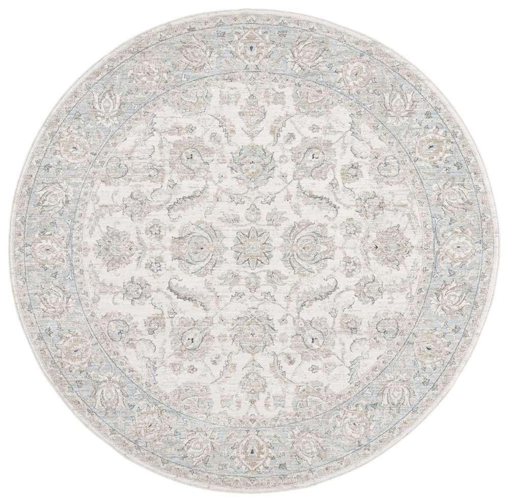Lauren Ralph Lauren - 1753 Rug - 6-7in X 6-7in Round - Ivory / Blue ...