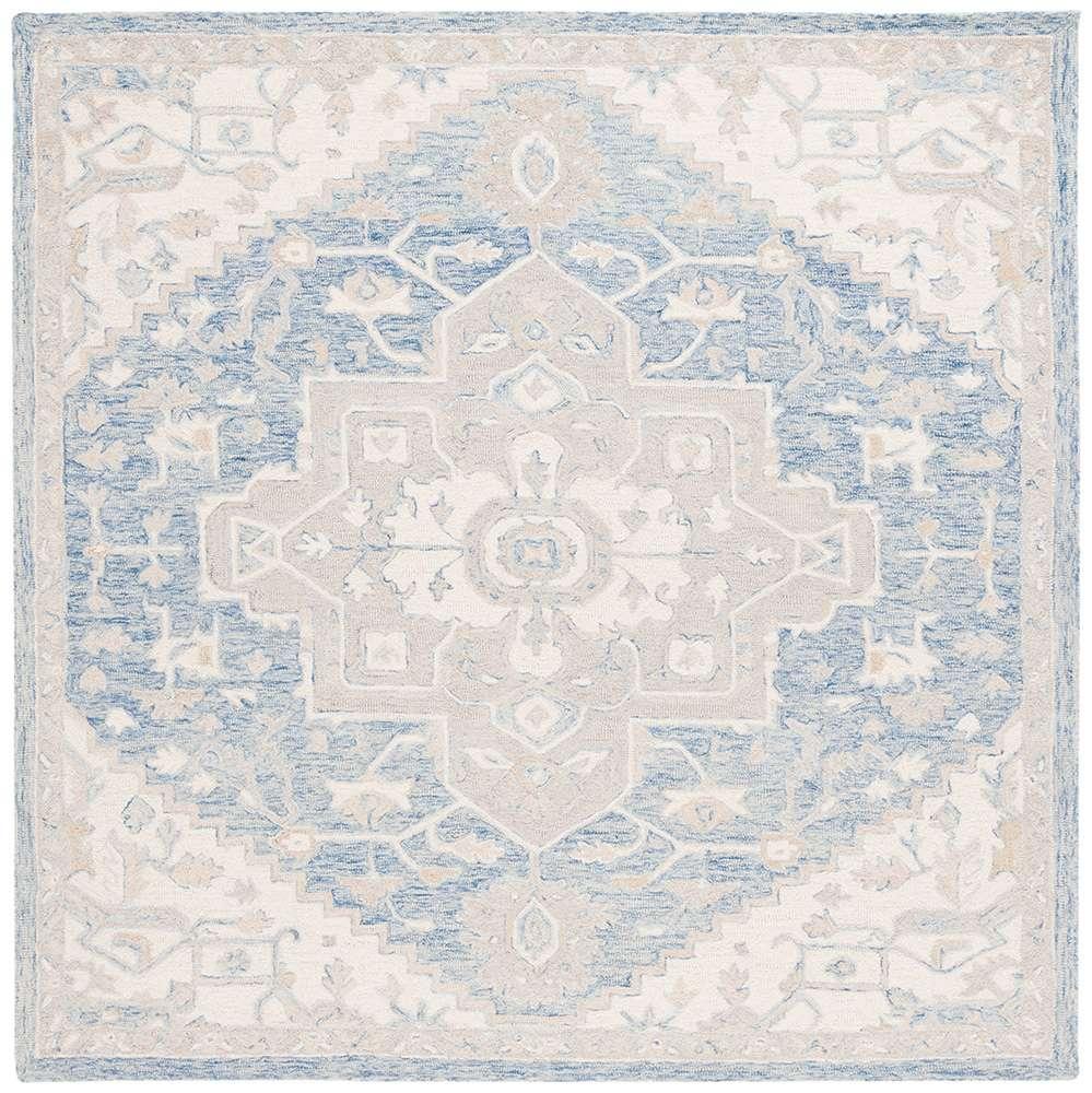 Lauren Ralph Lauren - Percy Rug - 7 X 7 Square - Blue / Ivory - LRL665 ...