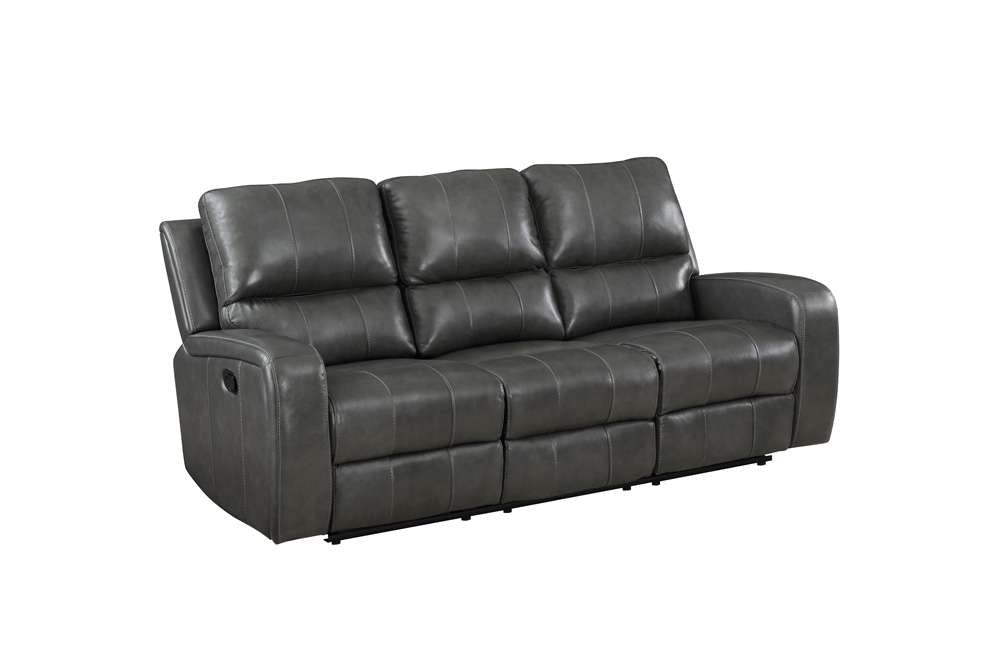 New Classic Furniture - Linton Leather Sofa W/Dual Recliner-Gray - L17 ...