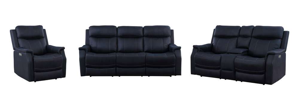 Steve Silver - Valencia 3 Piece Dual Power Reclining Set, Ocean Blue ...