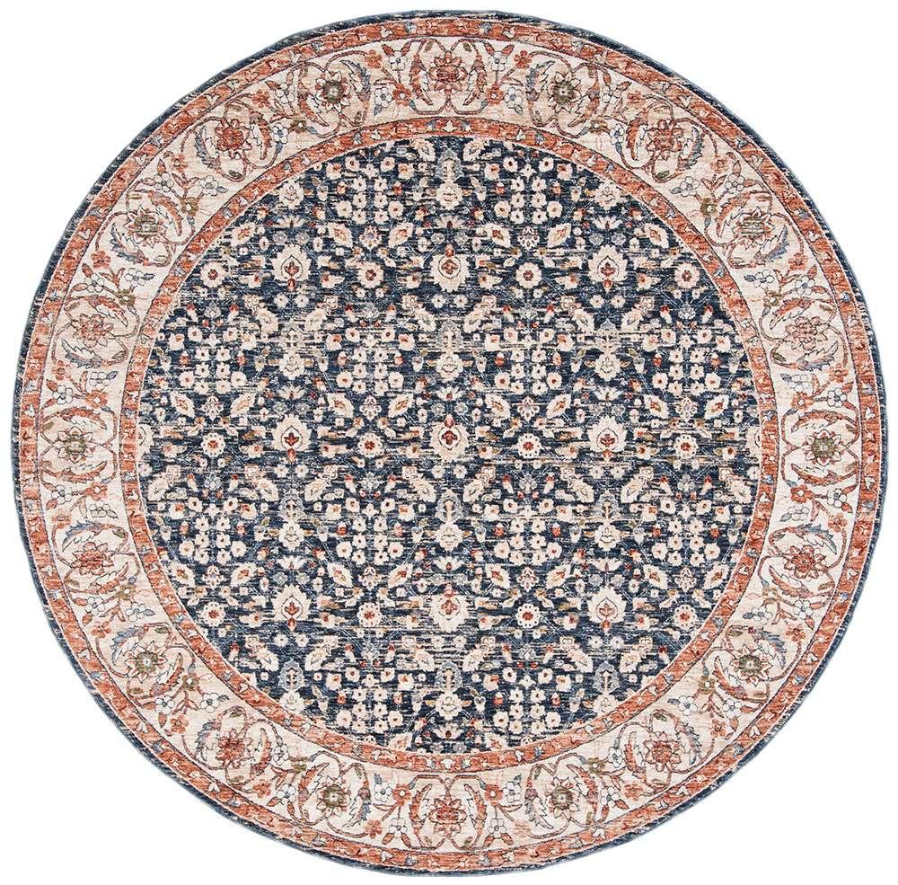 Lauren Ralph Lauren - Helena Rug - 6-7in X 6-7in Round - Navy / Beige ...
