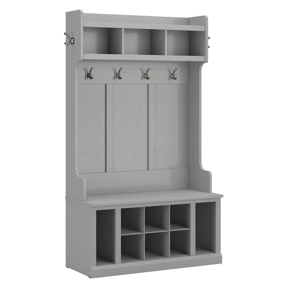 Bush Furniture - Woodland 40W Hall Tree and Shoe Storage Bench with Sh ...
