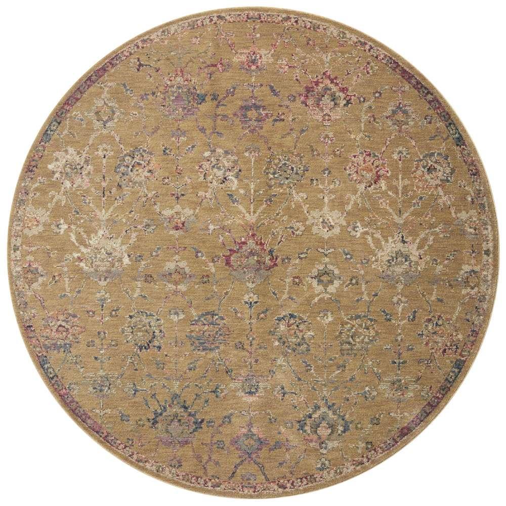 Loloi - Giada Gold / Multi 5-0in x 5-0in Round Area Rug - GIADGIA-05GO ...