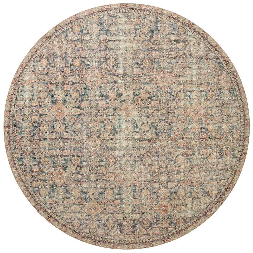 Angela Rose x Loloi - Aubrey Navy / Multi 7-6in x 7-6in Round Area Rug ...