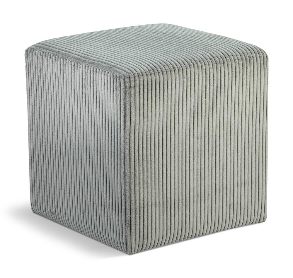 Meridian Furniture - Roy Grey Microsuede Fabric Ottoman/Stool - 446Gre ...