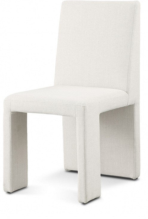 Meridian Furniture - Benson Cream Linen Textured Fabric Dining Chair ...