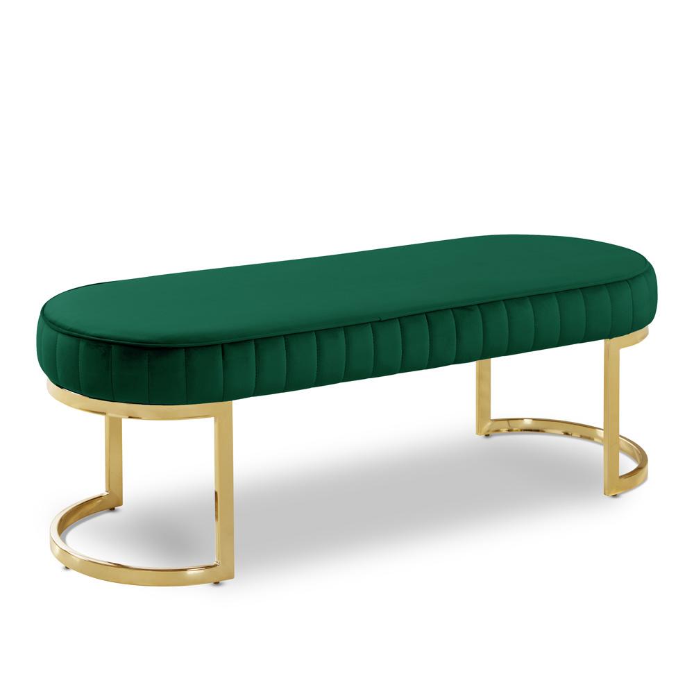 Meridian Furniture - Lemar Green Velvet Bench - 106Green – AFA Stores
