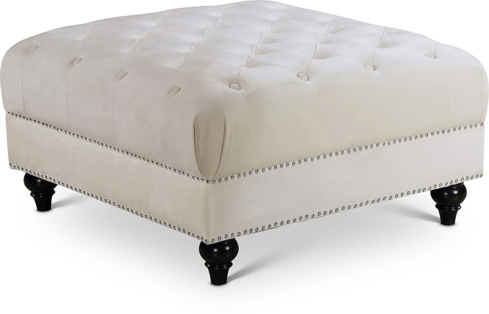 Meridian Furniture - Sabrina Cream Velvet Ottoman - 667Cream-Ott – AFA ...