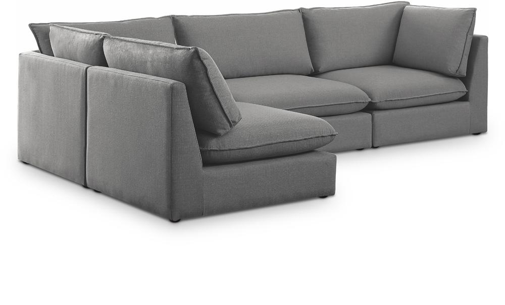 Meridian Furniture - Mackenzie Grey Durable Linen Textured Modular Sec ...