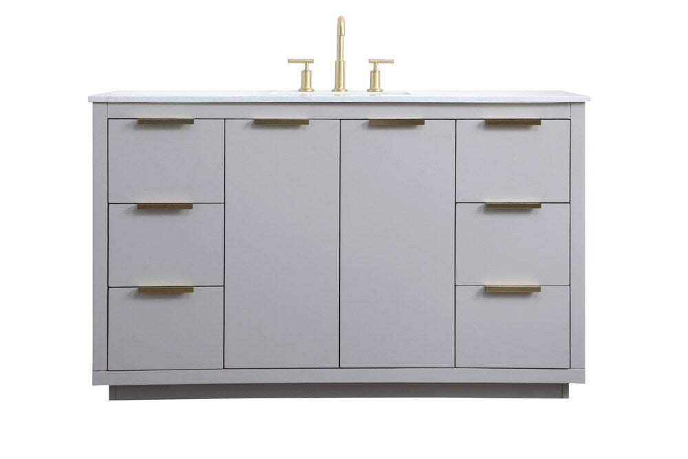 Elegant Furniture & Lighting - Blake 54 Inch SIngle Bathroom Vanity In ...