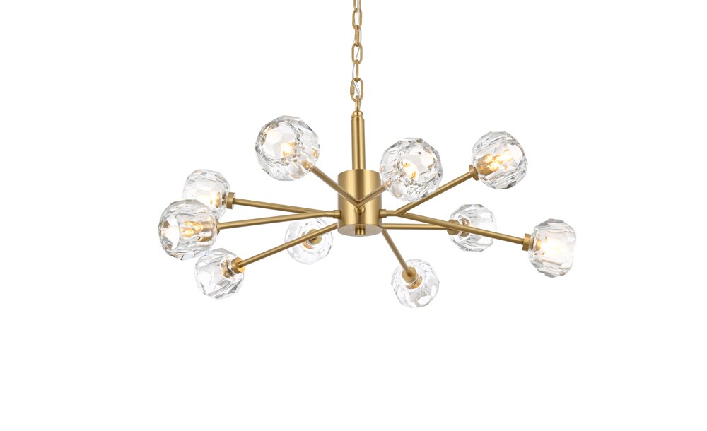 Elegant Furniture & Lighting - Graham 10 Light Pendant in Gold - 3509D ...
