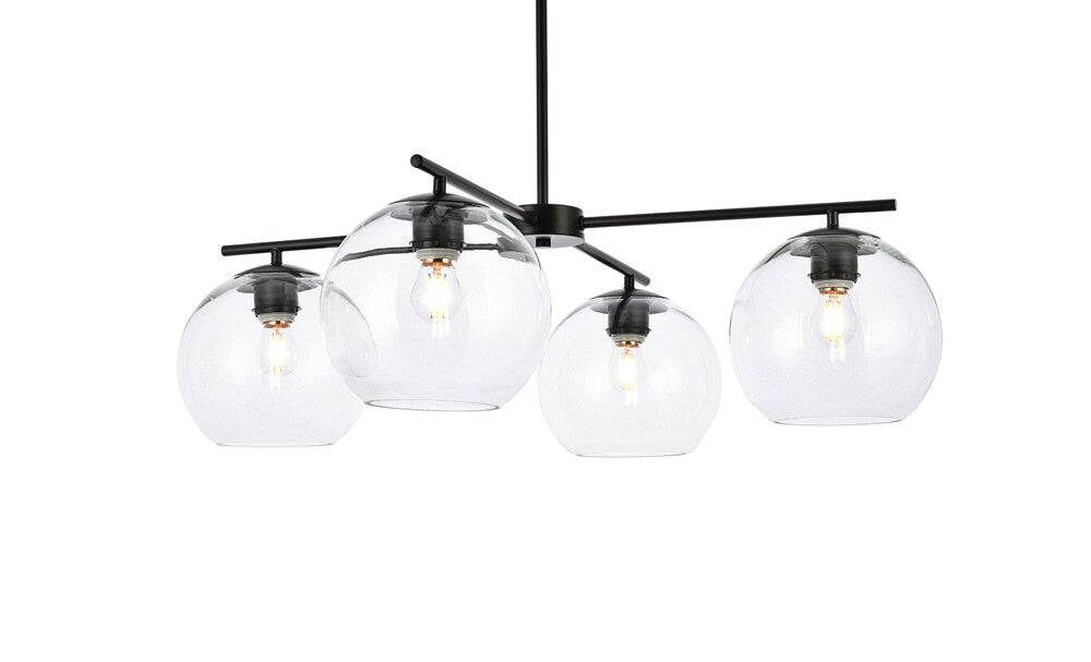 Elegant Furniture & Lighting - Opus 4 lights black pendant - LD2331BK ...