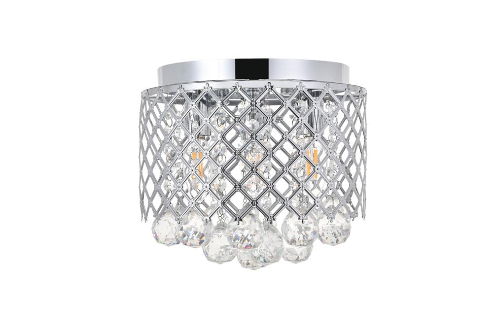 Elegant Furniture & Lighting - Tully 3 light Chrome Flush Mount - LD50 ...