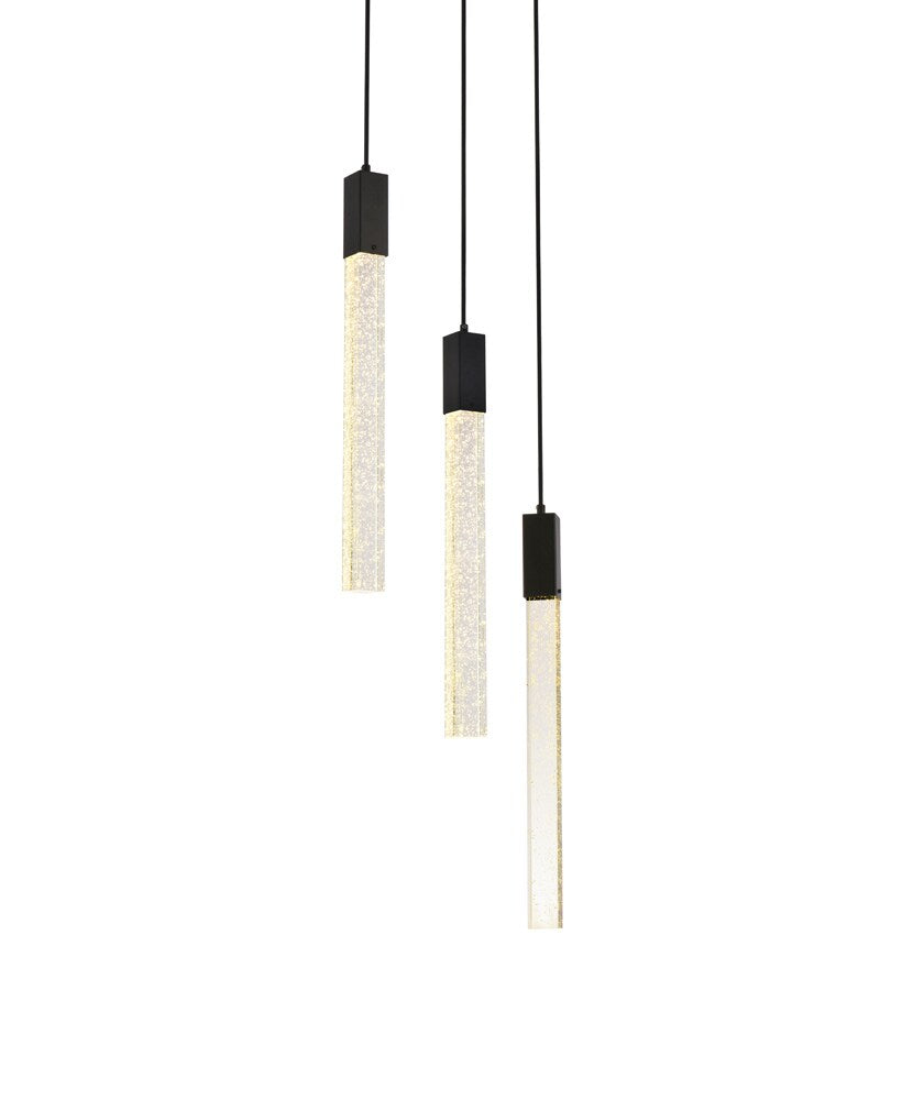 Elegant Furniture & Lighting - Weston 3 lights pendant in black - 2067 ...