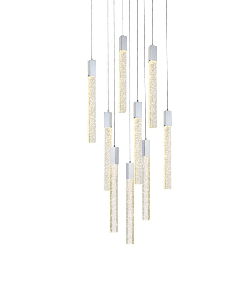 Elegant Furniture & Lighting - Weston 9 lights pendant in chrome - 206 ...