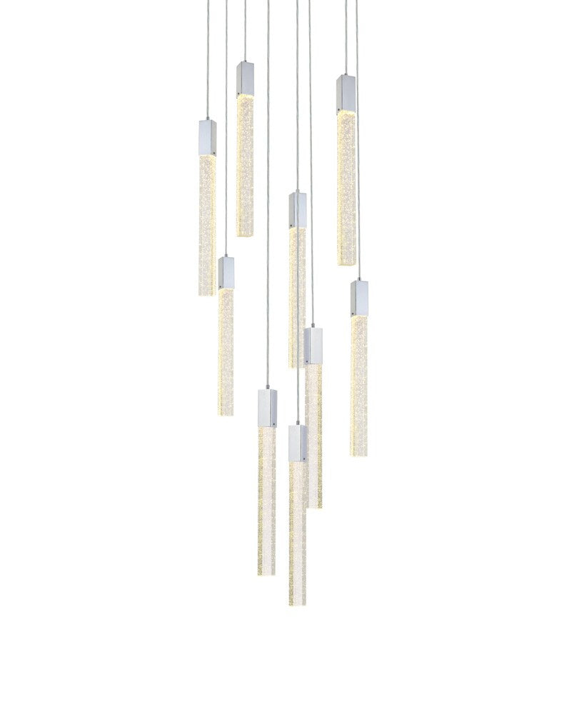 Elegant Furniture & Lighting - Weston 9 lights pendant in chrome - 206 ...