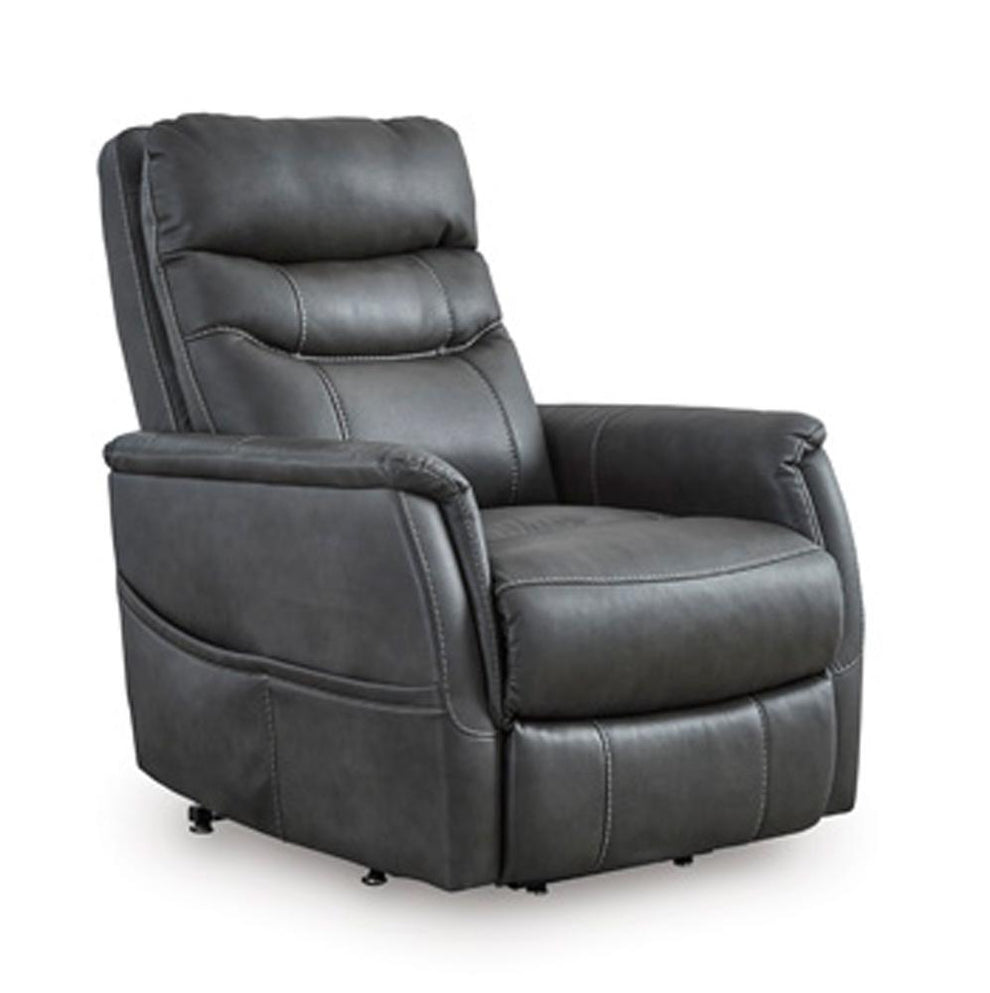 Signature Design by Ashley - Strawbill Power Lift Recliner in Shadow ...