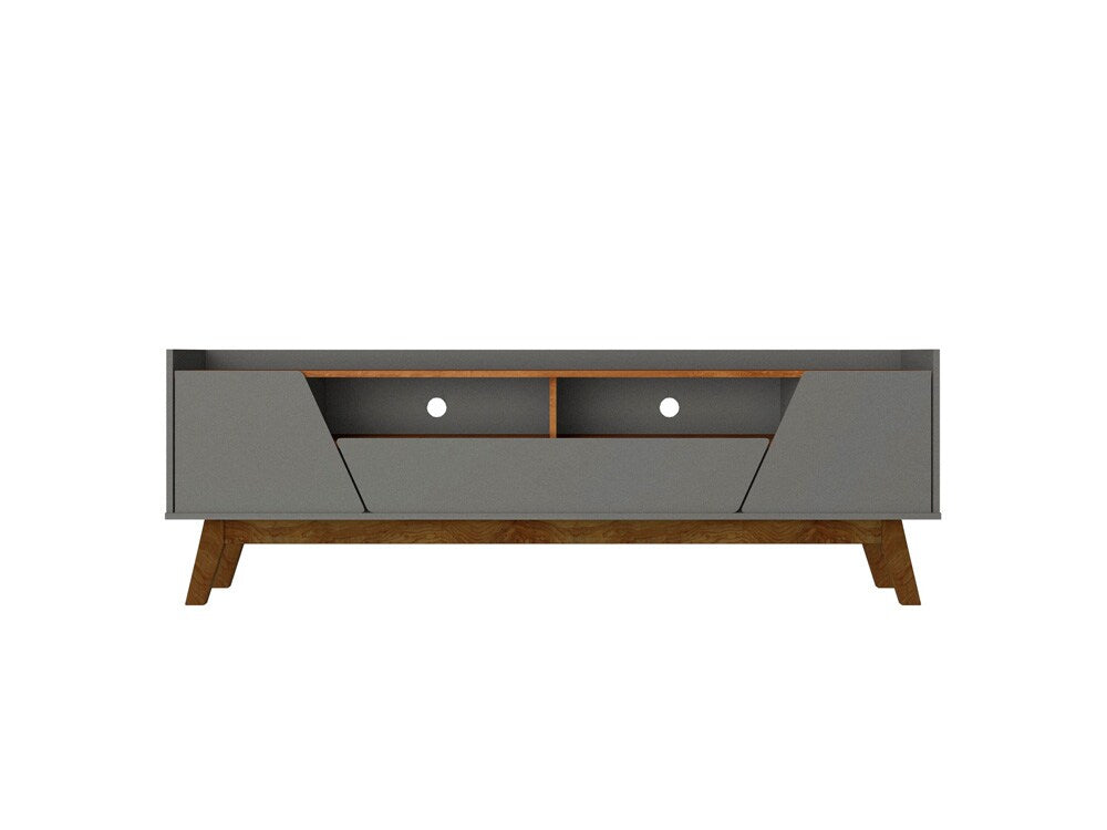 Manhattan Comfort - Marcus TV Stand with 2 Drawers in Grey and Nature ...
