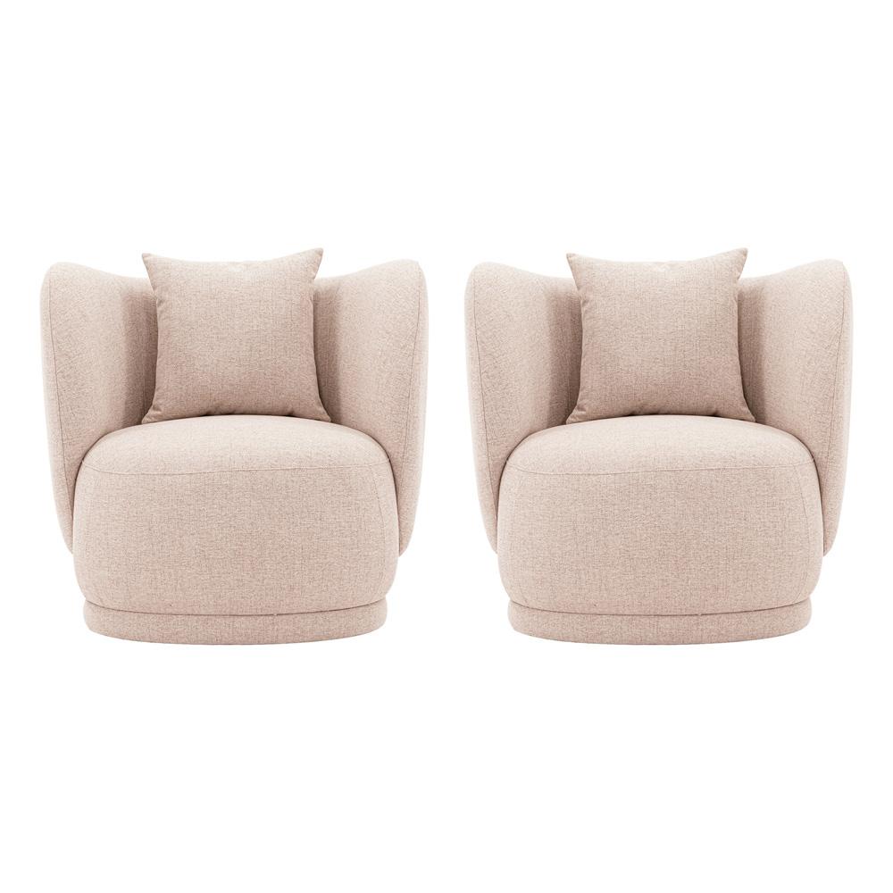 Manhattan Comfort - Siri Linen Weave Accent Chair with Pine Wood Legs ...