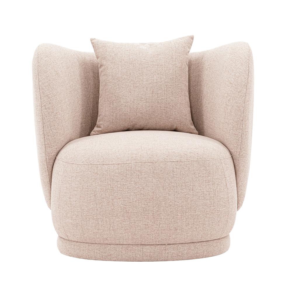 Manhattan Comfort - Siri Linen Weave Accent Chair with Pine Wood Legs ...
