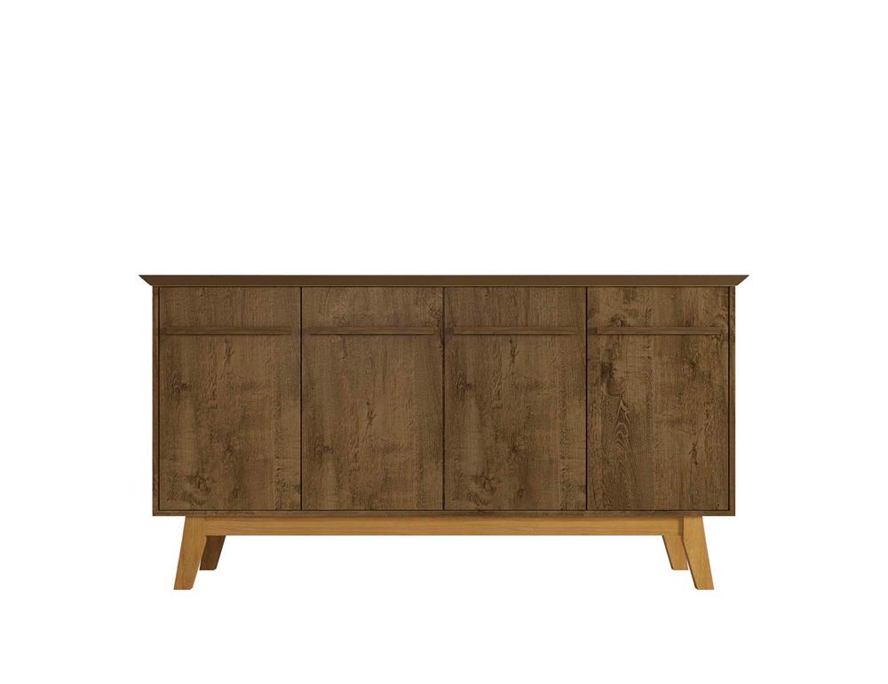 Manhattan Comfort - Yonkers Sideboard / Buffet Stand with 4 Fixed Shel ...