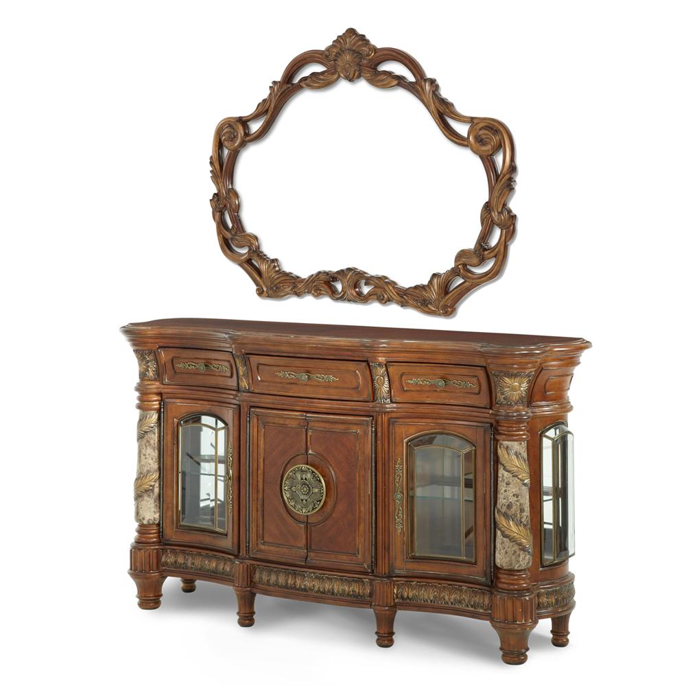 AICO by Michael Amini - Villa Valencia Sideboard and Mirror in Classic ...