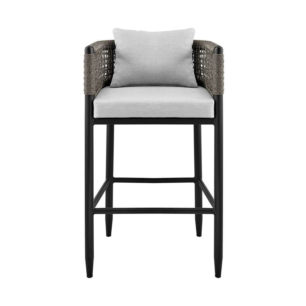 Armen Living - Felicia Outdoor Patio Counter Height Bar Stool in Alumi ...