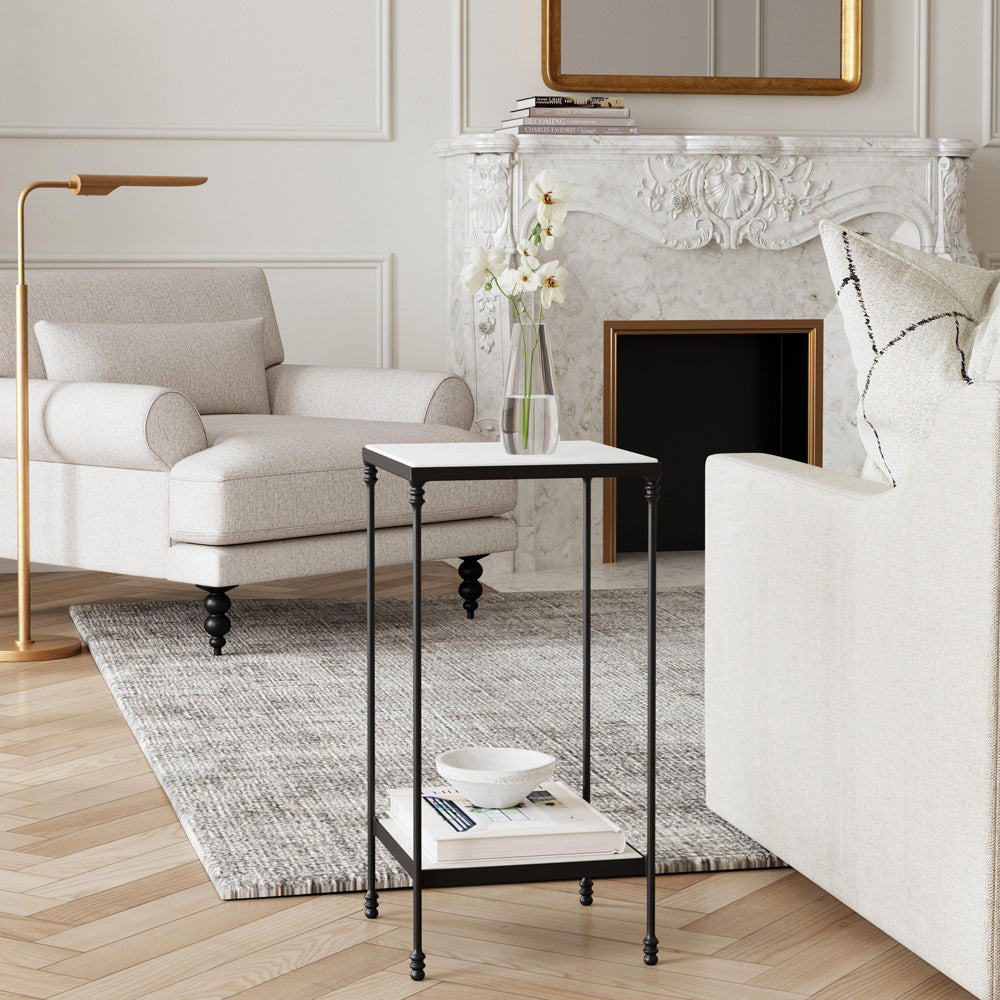 Butler Specialty Company - Larkin 12 in. Square Indoor Marble & Iron S ...