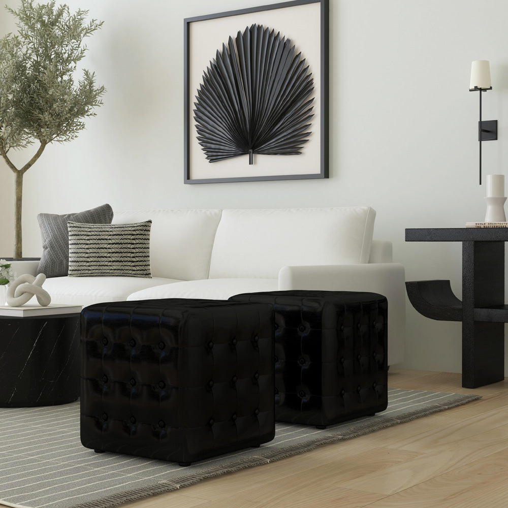 Butler Specialty Company - Leon 18 in. W Square Leather Cube Ottoman ...