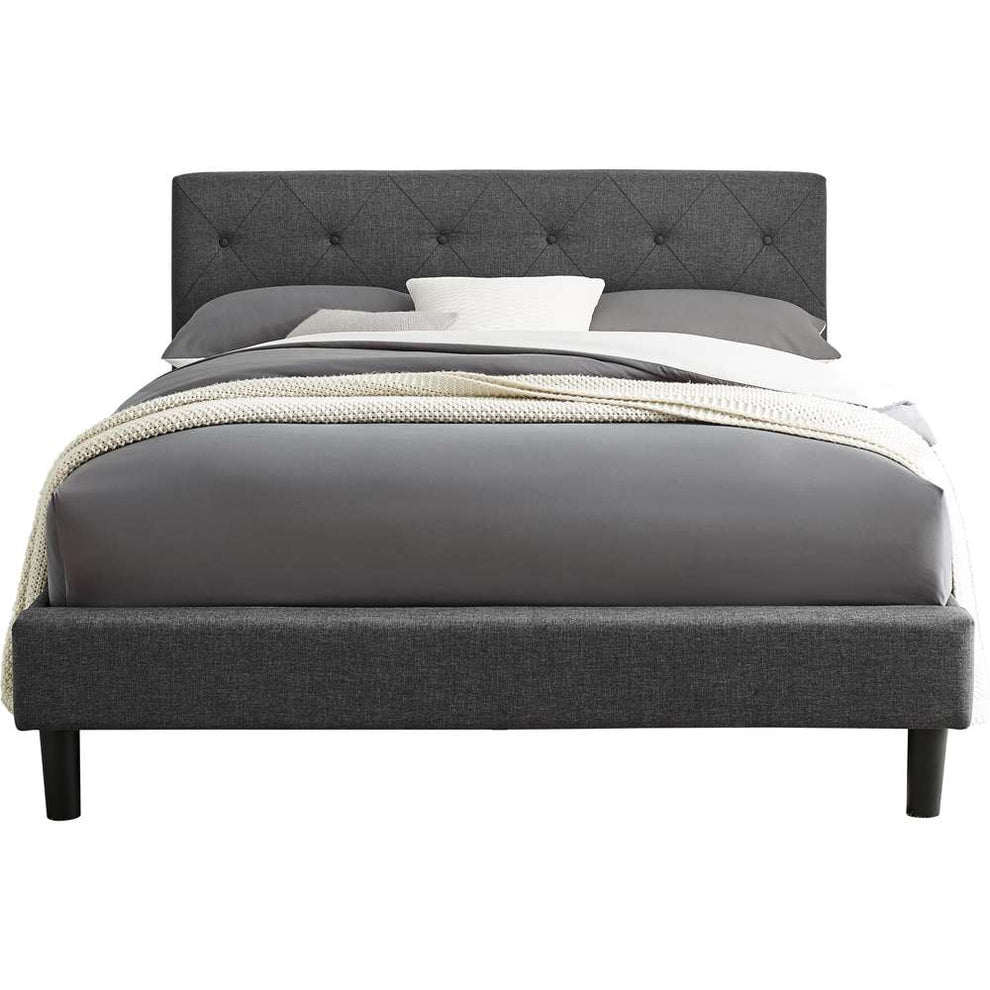 Camden Isle - Monticello Platform Bed, King, Gray with 2 Nightstands ...
