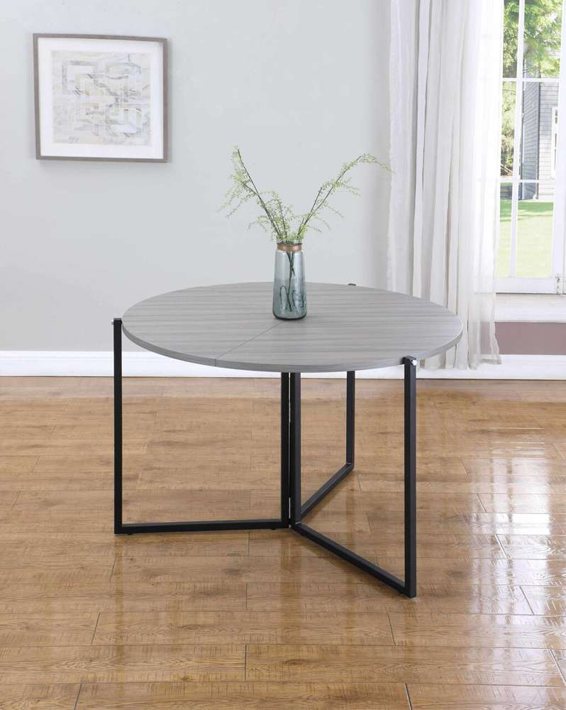Chintaly - 43" Round Foldaway Dining Table - 8389-DT-FLD-GRY-VNR – AFA ...