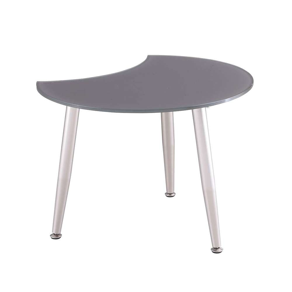 Chintaly - Contemporary Shaped-Top Glass Cocktail Table - 8072-CT-GRY ...