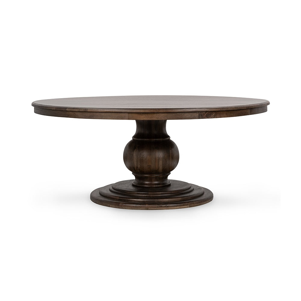 Classic Home - Brookside Mango Wood Round Dining Table - Cocoa Brown ...