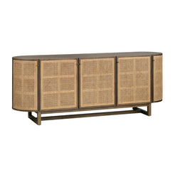 Crestview Collection - 78.74 in. Brown Solid Wood 5 Door Media Credenz ...