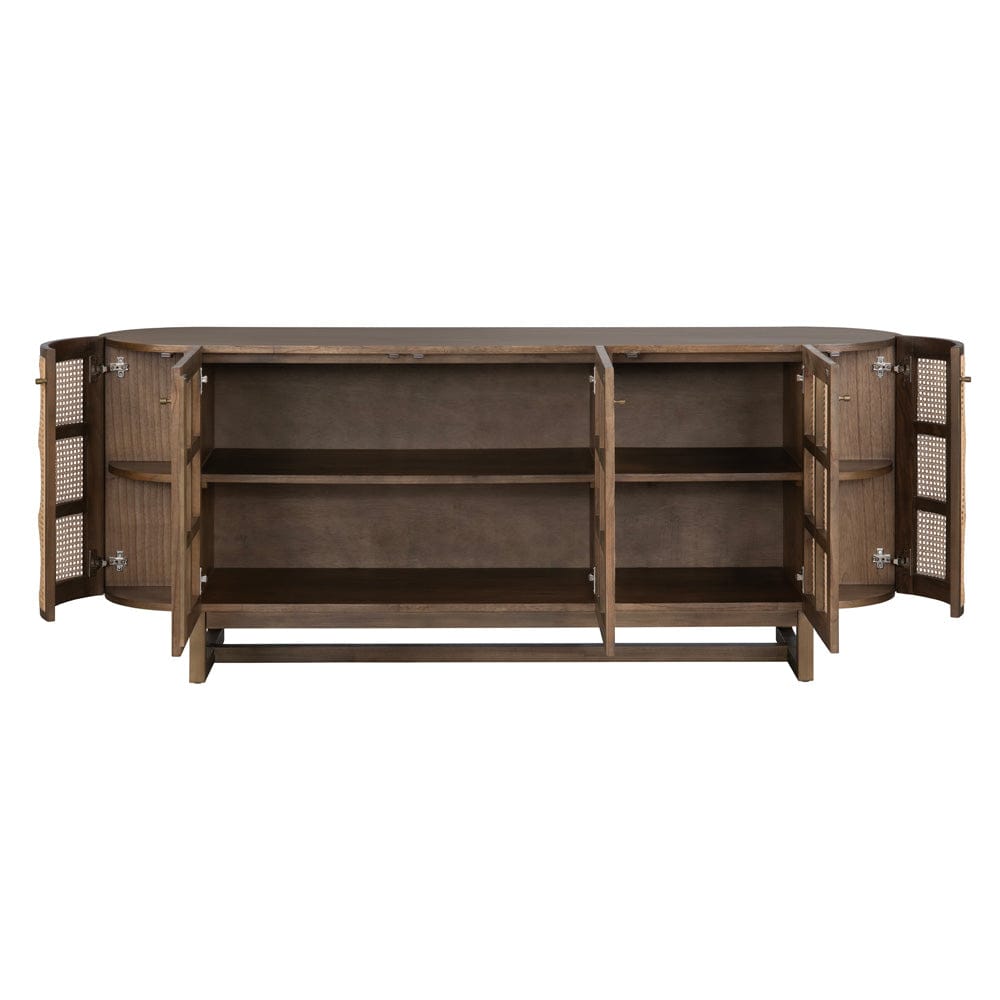 Crestview Collection - 78.74 in. Brown Solid Wood 5 Door Media Credenz ...