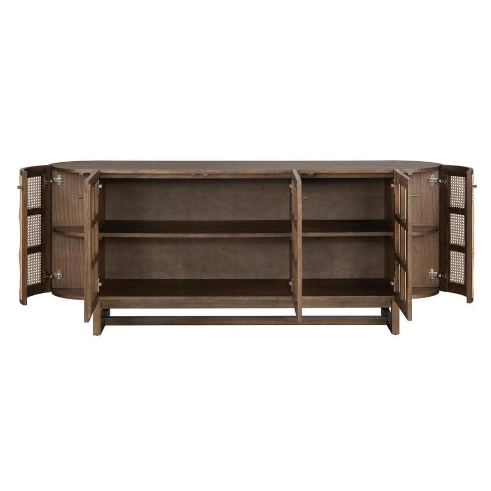 Crestview Collection - 78.74 in. Brown Solid Wood 5 Door Media Credenz ...