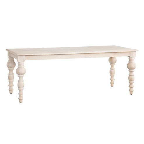 Crestview Collection - Harvest 84 in. White Solid Wood Rectangle Dinin ...