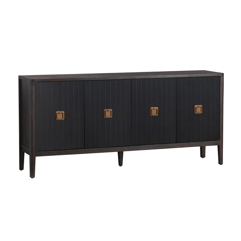 Crestview Collection - Worthington 74 in. Brown Solid Wood 4 Door Medi ...