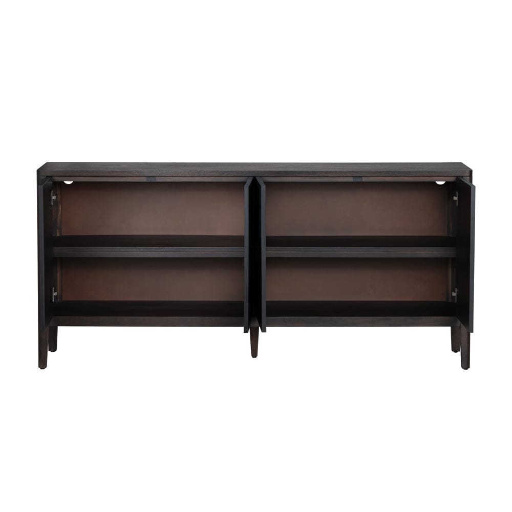 Crestview Collection - Worthington 74 in. Brown Solid Wood 4 Door Medi ...