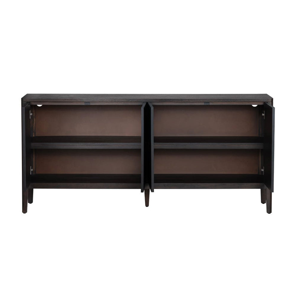 Crestview Collection - Worthington 74 in. Brown Solid Wood 4 Door Medi ...