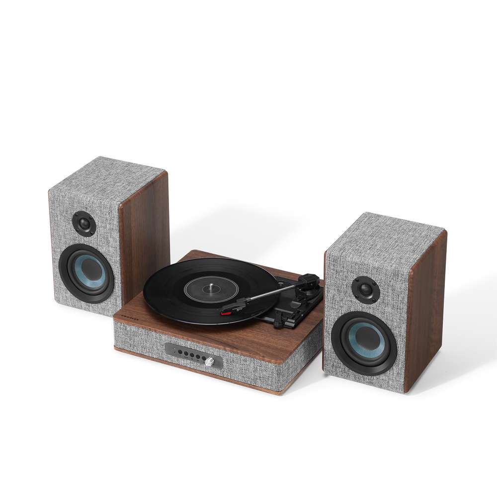 Crosley Radio - Aria Record Player With Speakers In Gray - CR7020A-GY ...