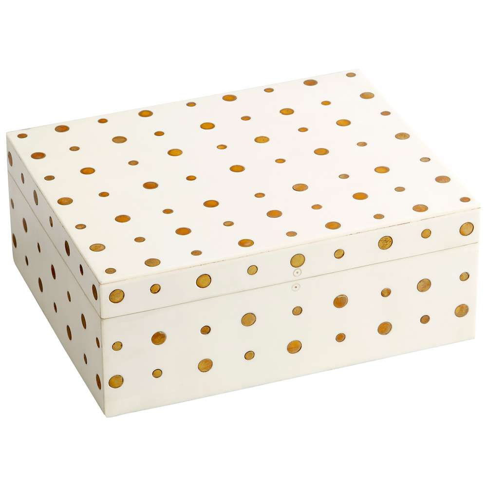 Cyan Design - Dot Crown Container in White and Brass - Medium - 10659 ...