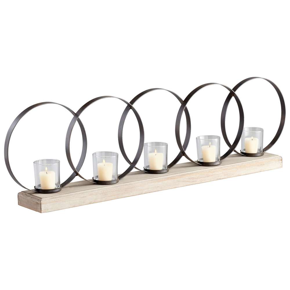 Cyan Design - Ohhh Five Candle Candleholder in Raw Iron and Natural Wo ...